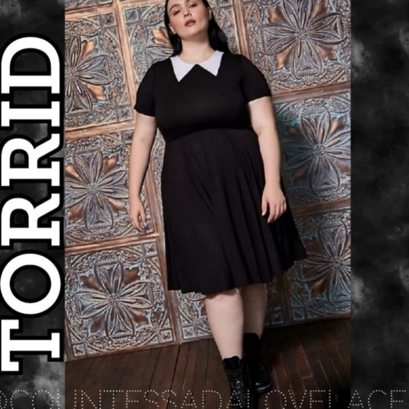 torrid | Dresses | Torrid Wednesday Addams Goth Girl Dress Nwt | Poshmark